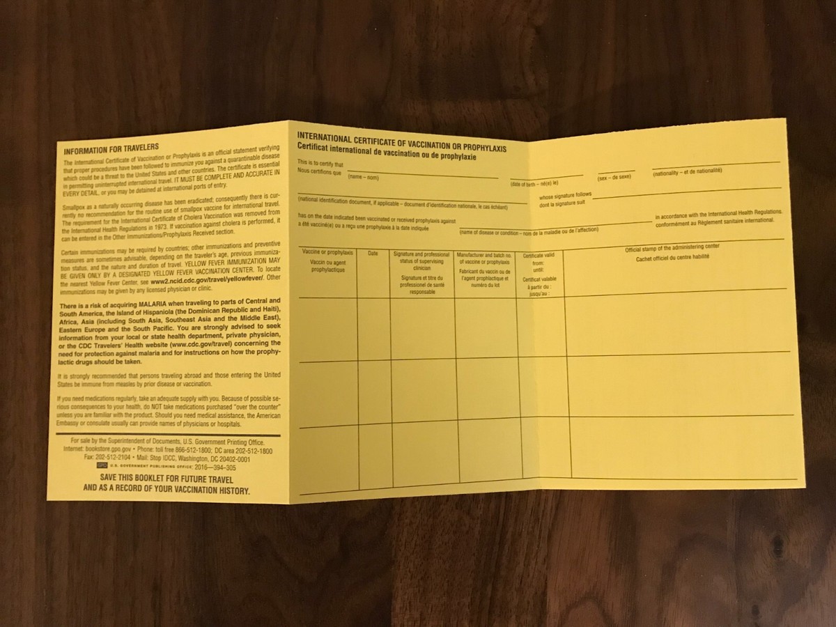 Yellow Fever Vaccine Certificate Countries - Infoupdate.org