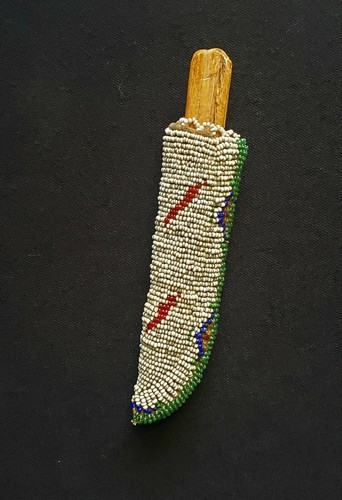 Native American Beaded Knife Case with Awl | eBay