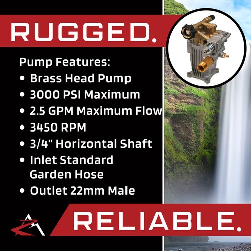 3/4" Shaft 3000 PSI PRESSURE WASHER PUMP for General TP2530, Cat Pumps ...