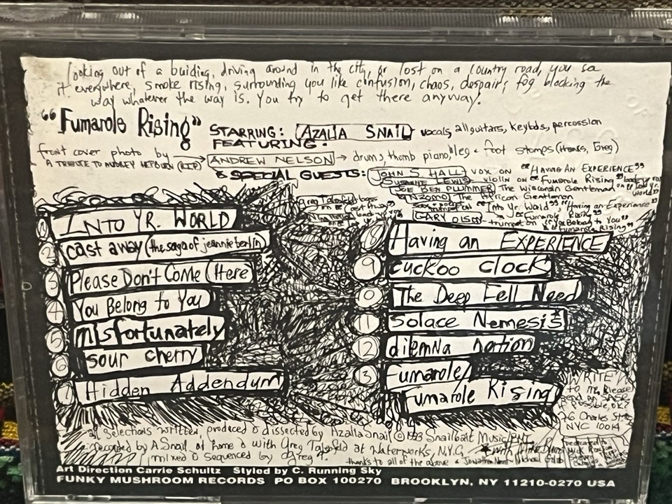 AZALIA SNAIL Fumarole Rising CD electronic indie rock 1994 Los Angeles ...