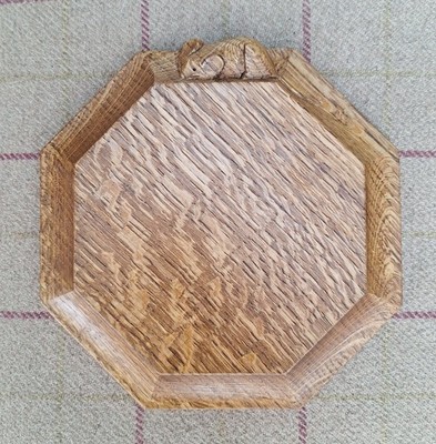 ROBERT MOUSEMAN THOMPSON SMALL OAK CHOPPING/CHEESE BOARD / TEA POT ...