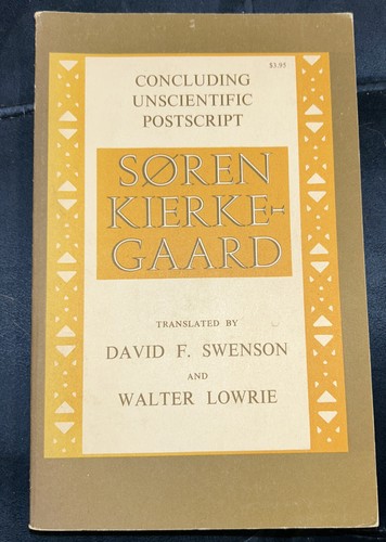 Concluding Unscientific Postscript by Søren Kierkegaard (1968, Trade ...