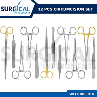 12 Pcs T/C Urology Circumcision Instruments Set Kit Surgical Gynecology ...
