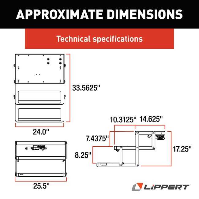 LIPPERT 40 SERIES DOUBLE TREAD KWIKEE ELECTRIC STEP ASSEMBLY 369155-RA ...