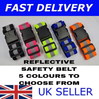 Hi Vis Viz Elasticated Reflective Safety Belt Running Jogging Walking ...