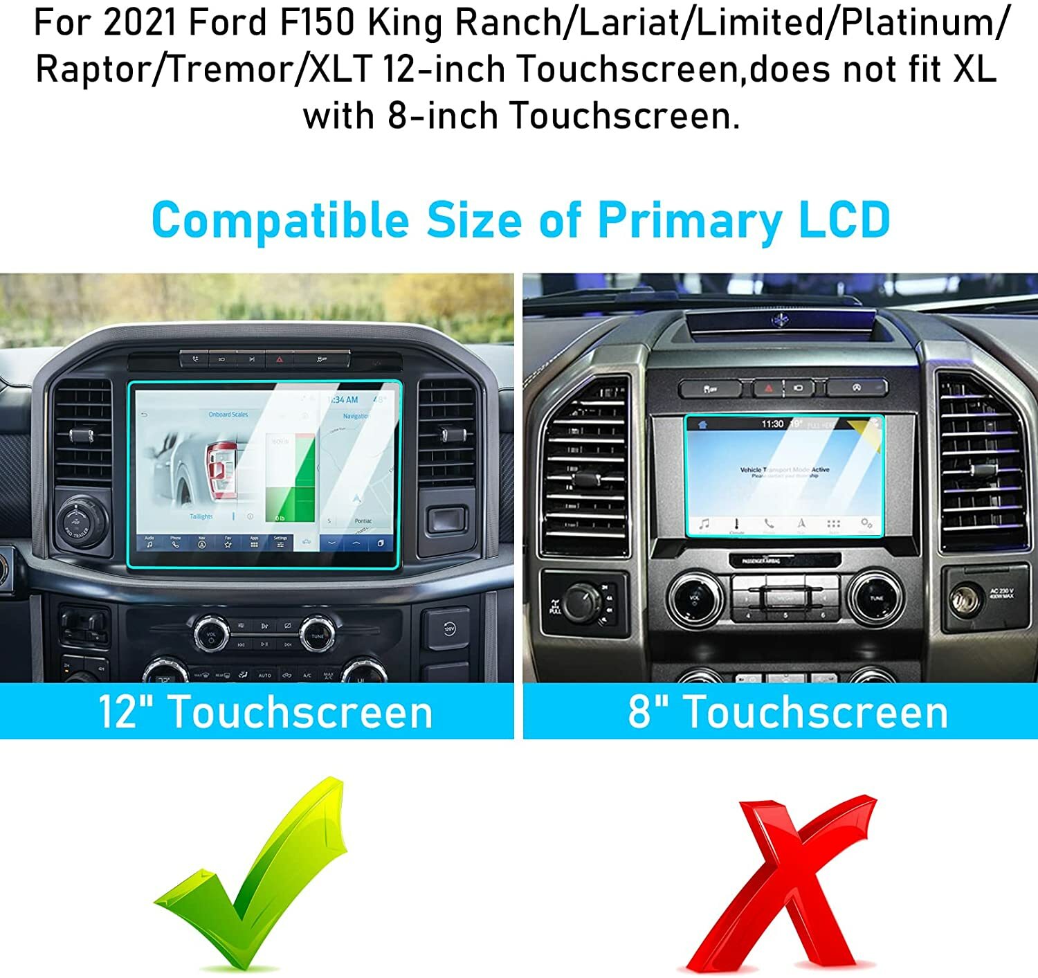 12''Center Navigation Display GPS Touch Screen Protector Fit For Ford ...