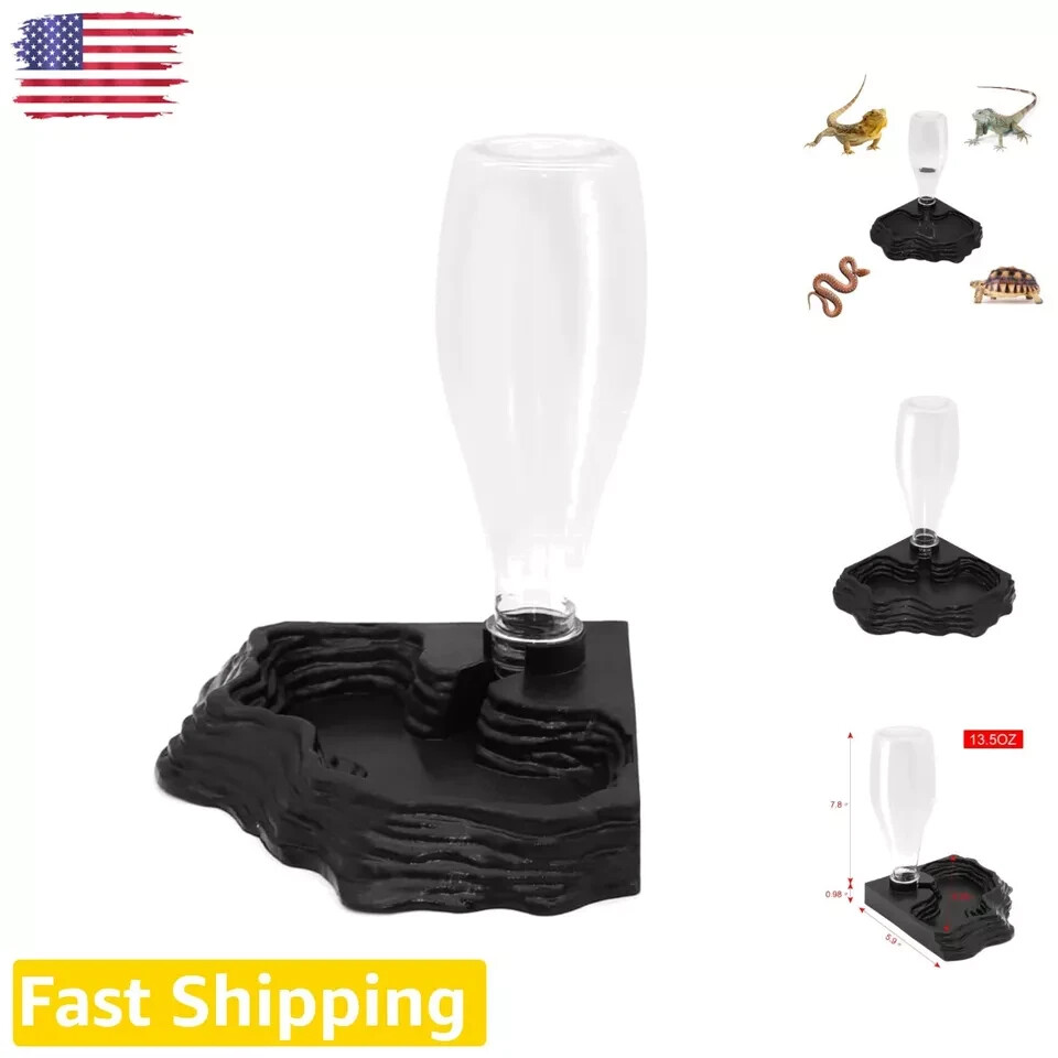 Automatic Reptile Water Feeder - 13.5oz - Safe Plastic Material - Easy ...