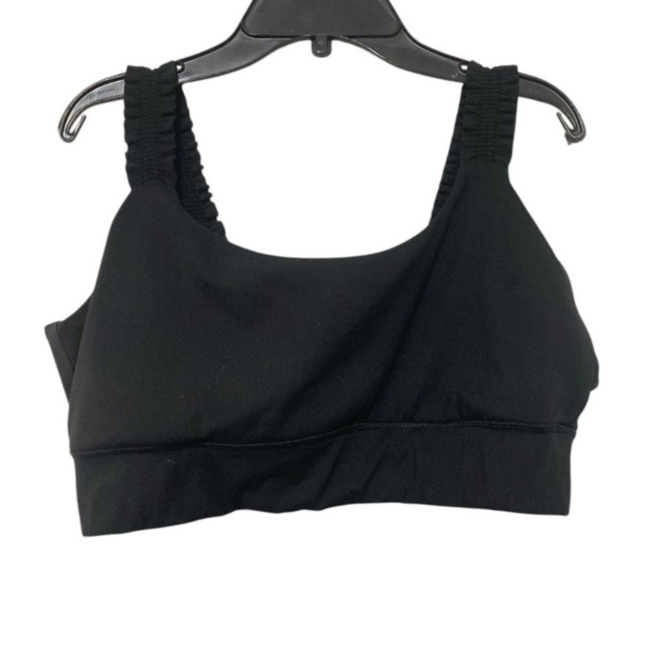 Sincerely Jules Black Ruffle Strap Active Sports Bra Stretch Cute ...