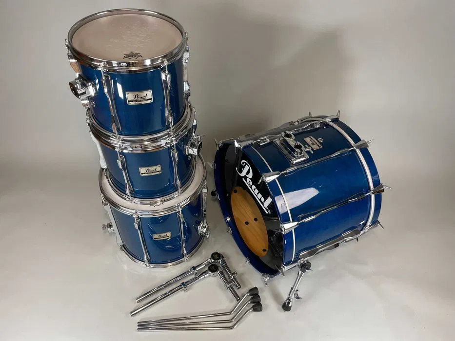 Pearl BLX 22"/12"/13"/16" Sheer Blue Lacquer - Perkusja Vintage 80s ...