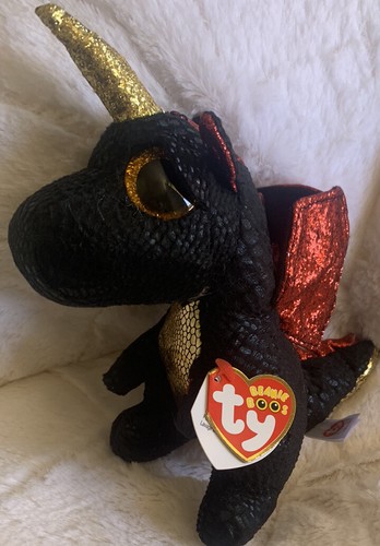 TY Beanie Boos 🔥GRINDAL🔥THE DRAGON Textured Version With Glitter eyes ...