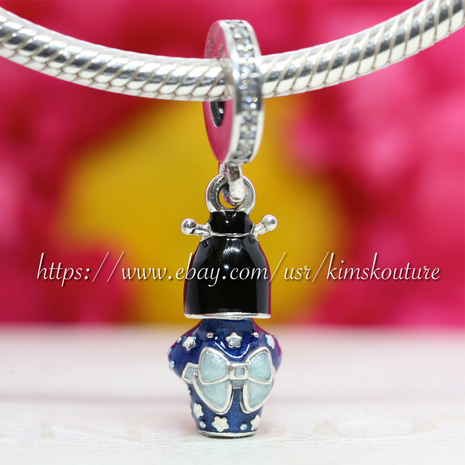 Authentic Sterling Silver Charm Japanese Doll in Blue Kimono 798595C01 ...