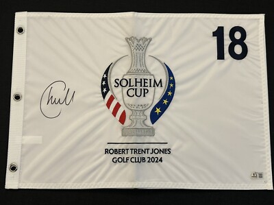 CHARLEY HULL SIGNED 2024 SOLHEIM CUP FLAG TEAM EUROPE AUTOGRAPHED ...
