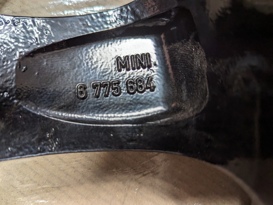 4x GENUINE GLOSS BLACK MINI COOPER S ONE 16" ALLOY WHEELS R53 R54 R55 ...