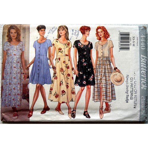 4440 Butterick Sewing Pattern Baby Doll Dress Button Front Tie Back ...