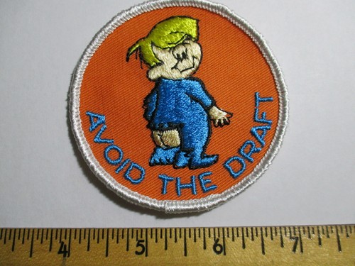 Avoid The Draft Patch Family Circle Cartoon Comic Military Vintage ...