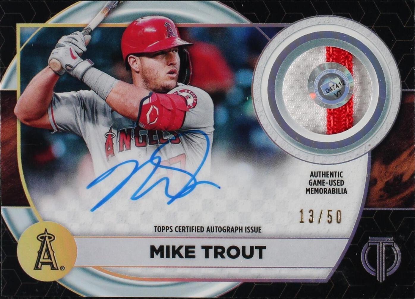 2022 Topps Tribute - Autograph Patches Mike Trout #AP-MT /50 (AU, MEM ...