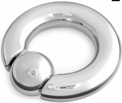 0G SPRING LOAD GAUGE STEEL CAPTIVE BEAD RING PRINCE ALBERT MALE GENTAIL ...