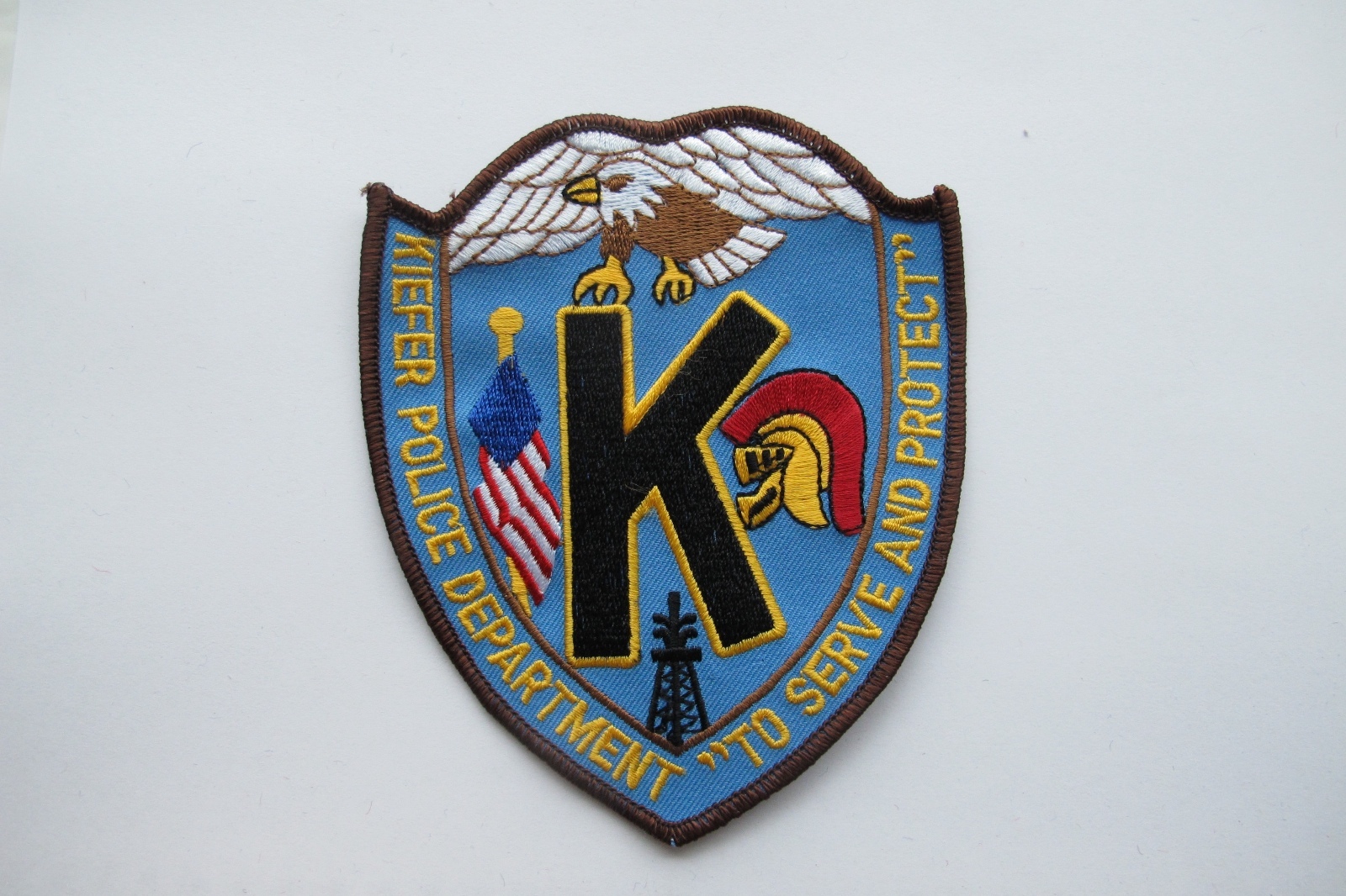 KIEFER POLICE DEPARTMENT "TO SERVE AND PROTECT" EMBROIDERY APPLIQUE ...