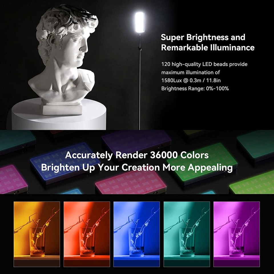 SmallRig RM120 5000mAh Camera Light Panel RGB Video Light Professional ...