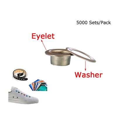 6MM 5000/Pack Grommet Eyelet Parts For ASC Grommet Press Machine Eyelet ...