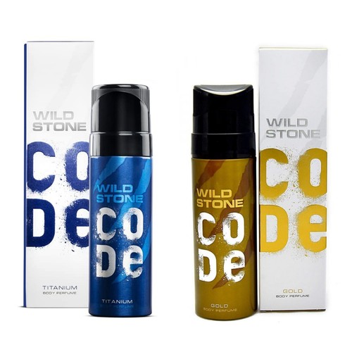 Wild Stone Code Titanium & Gold Body Perfume for Men, 120ml Long ...
