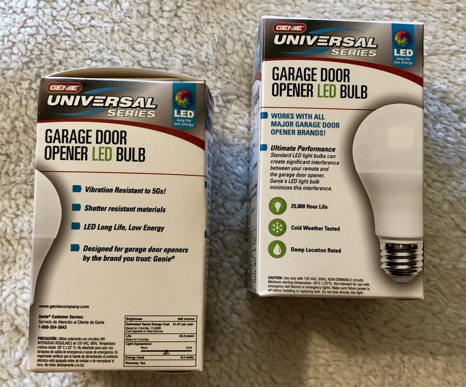 Lot Of 2 Genie LED Bulb Garage Door Opener Lights; New Unopened | eBay