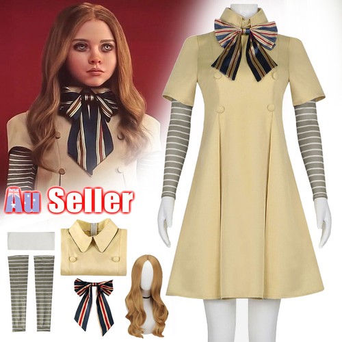 Kids Megan Costume Thriller Movies M3GAN Cosplay Girl Dress Socks AI ...