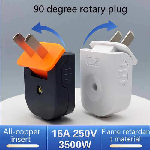 1/2Pcs Extension Cord Plug Replacement 16A 2 Prong Male End Electric ...