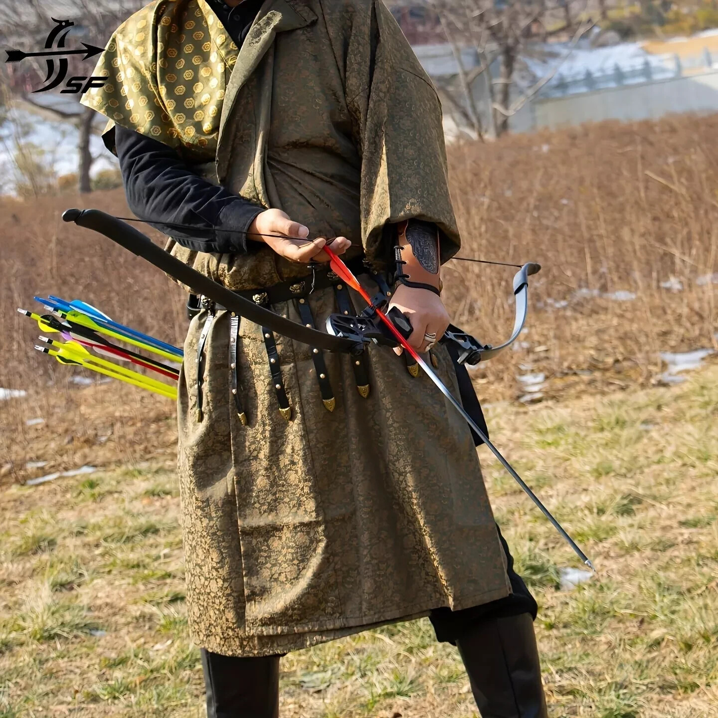 SF 56" Recurve Bow & Arrows Set 40-55lbs Takedown Right Hand Shot ...