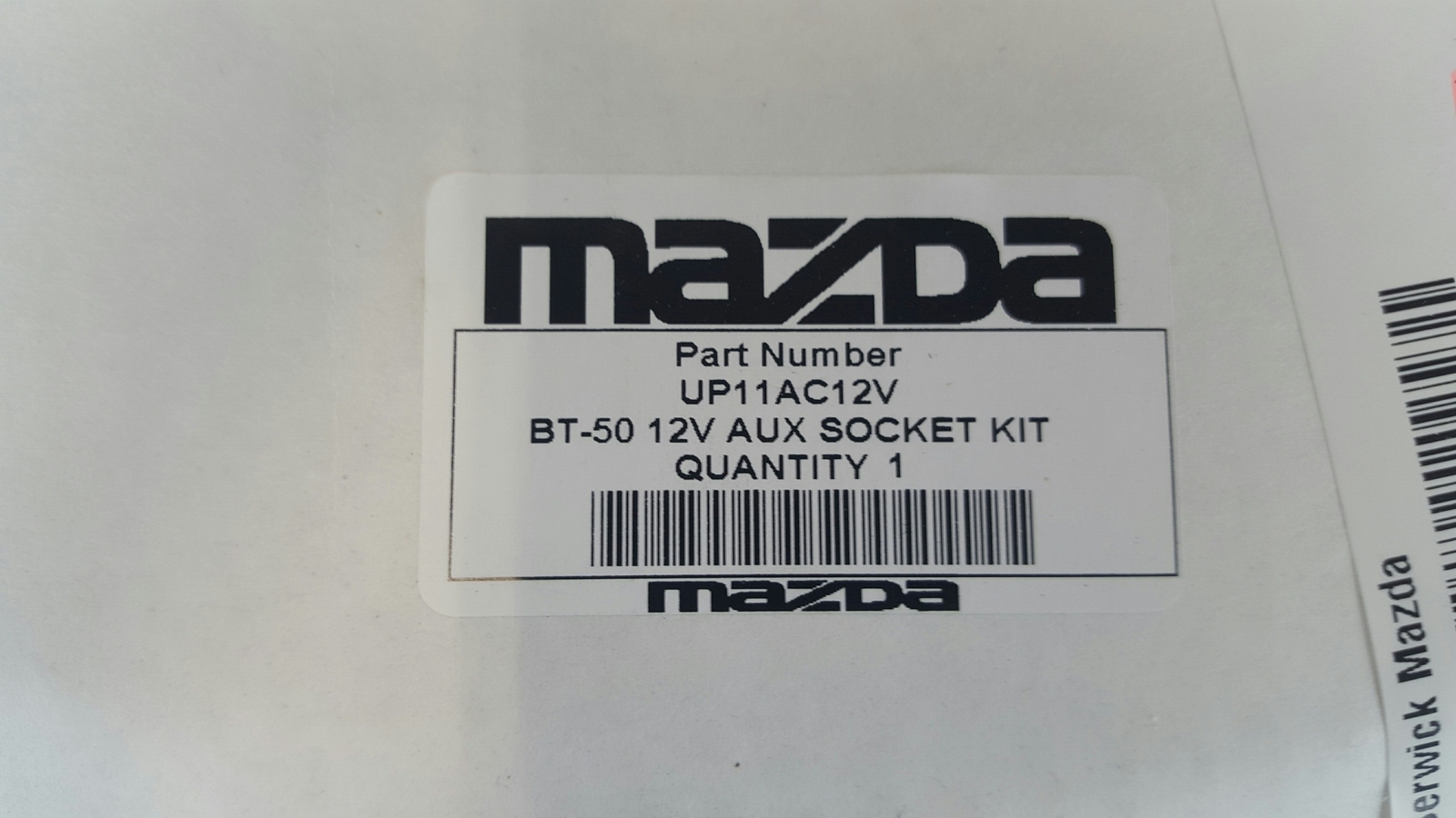 Genuine Mazda Bt-50 12 Volt Auxiliary Socket up Bt50 Ute 12v AUX Up11 ...