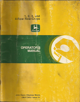 JOHN DEERE 1, 2, 3, AND 4-ROW CROPS OPERATORS MANUAL | eBay