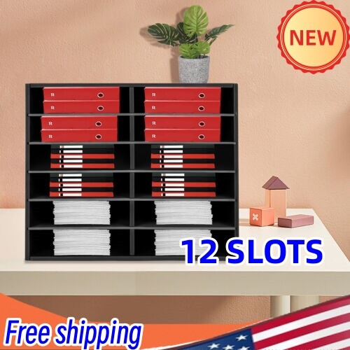 Large Capacity 12 Slots File Sorter Office Literature Organizer Storage ...