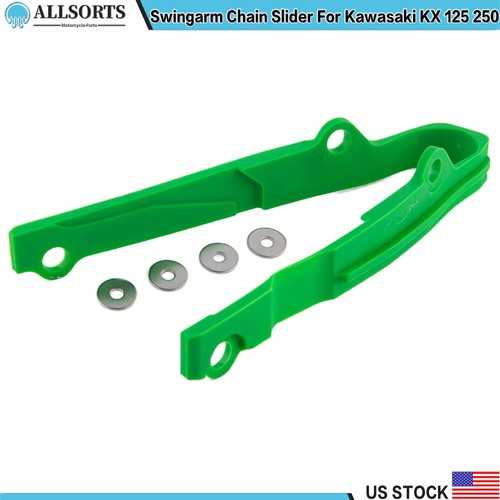 Green Swingarm Chain Slider Buffer Guide Fit Kawasaki KX125 KX250 1994 ...