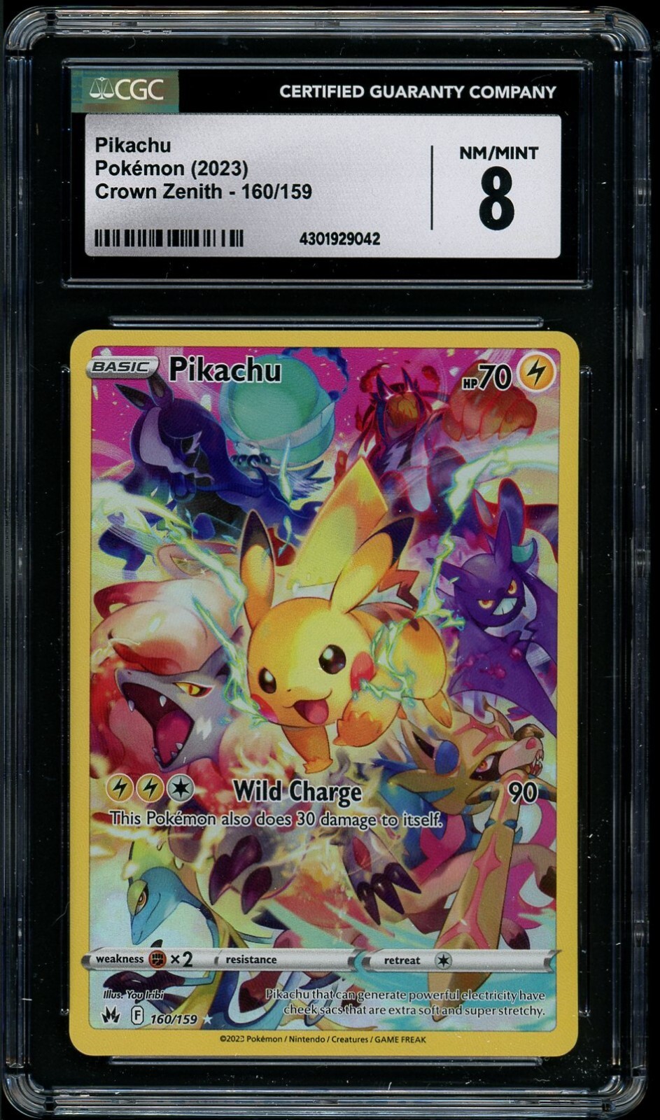 Pokémon TCG Pikachu Crown Zenith 160/159 Holo Secret Rare for sale ...