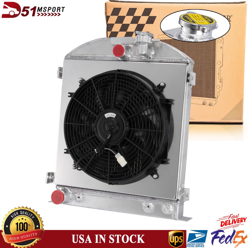 3 Row Radiator Shroud Fan For 1930-1932 31 Ford Hi-Boy Hot Rod Ford V8 ...
