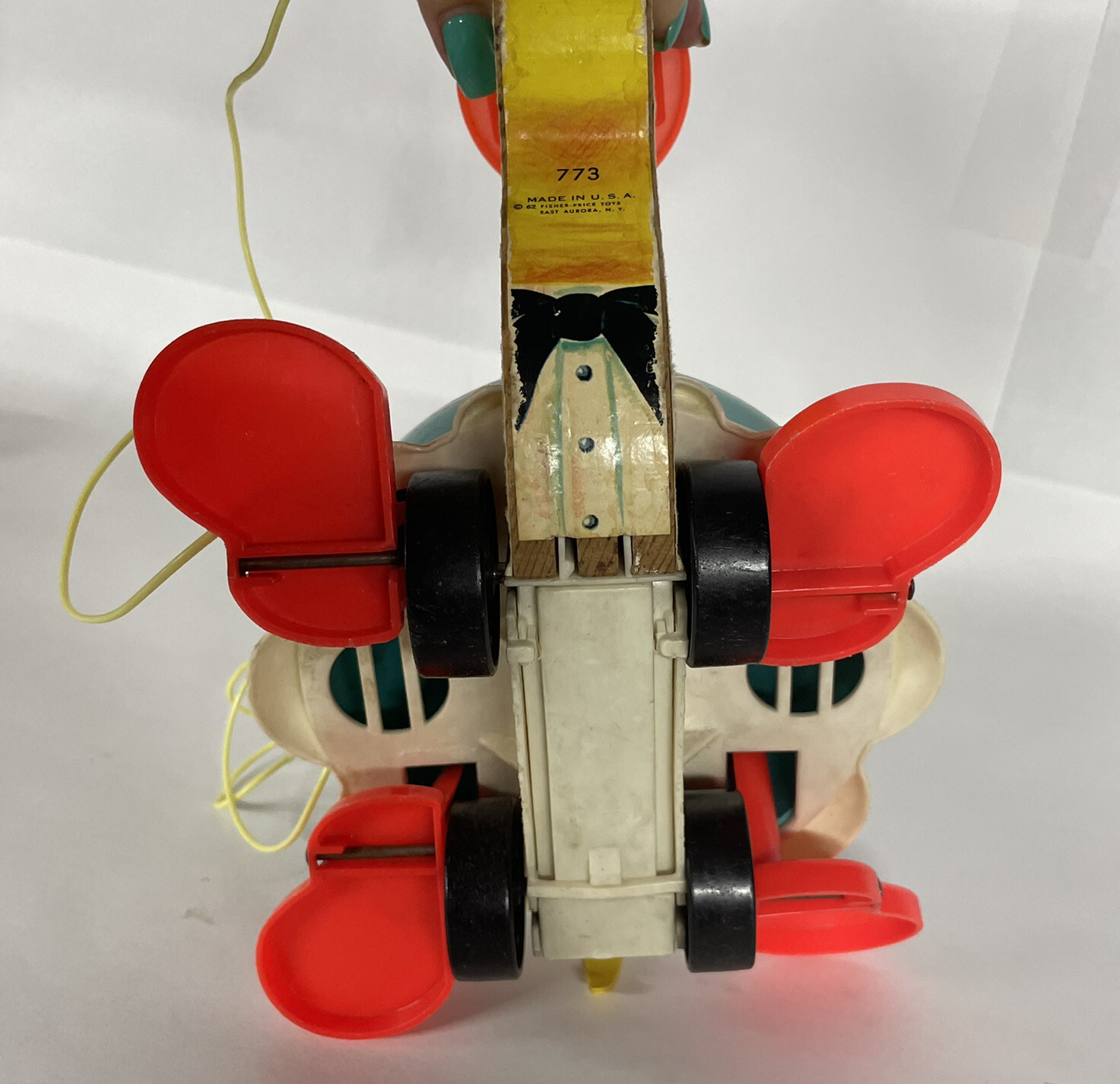 Vintage 1962 Fisher Price FP Tip Toe Timmy Turtle 773 Pull Toy Bell ...