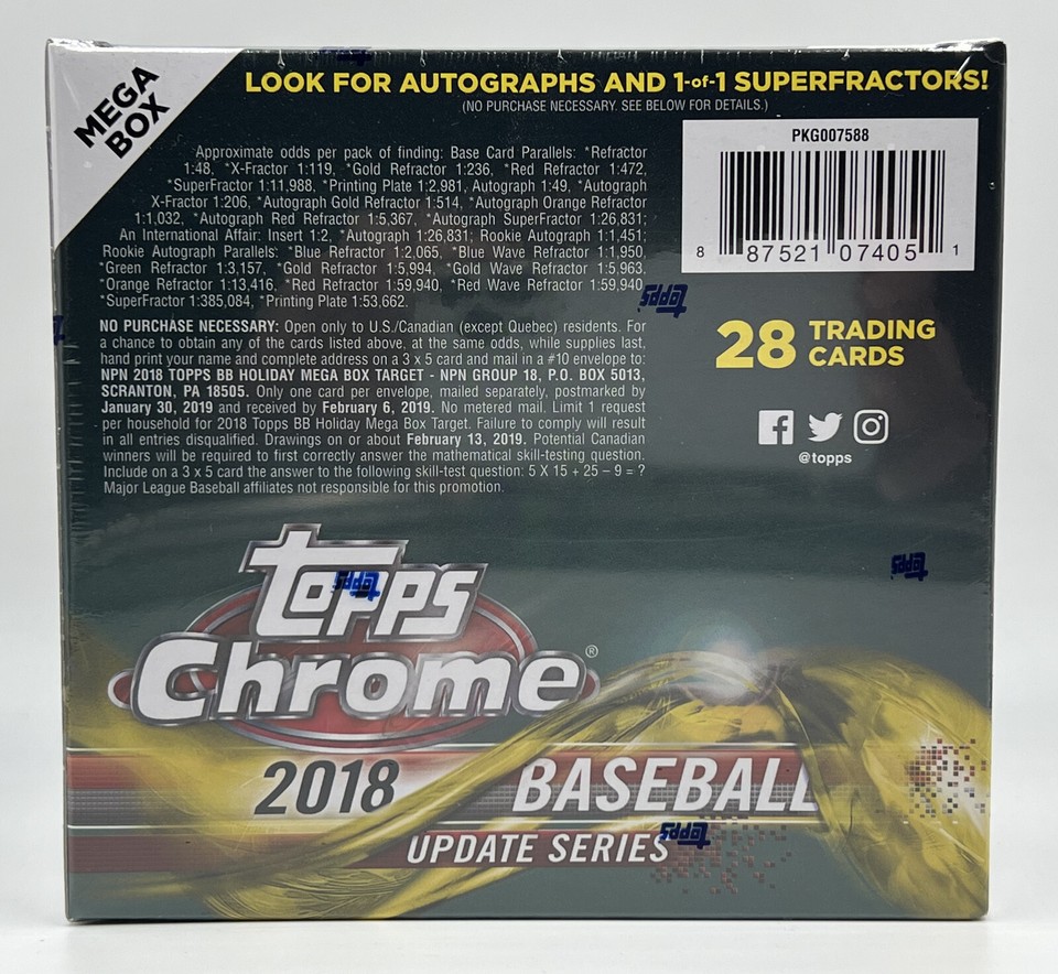 2018 Topps Chrome Update Mega Box - FACTORY SEALED - Soto Ohtani Acuna ...
