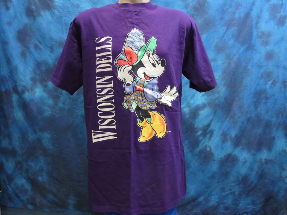 vintage 90s MINNIE MOUSE WISCONSIN DELLS T-Shirt LARGE mickey walt ...