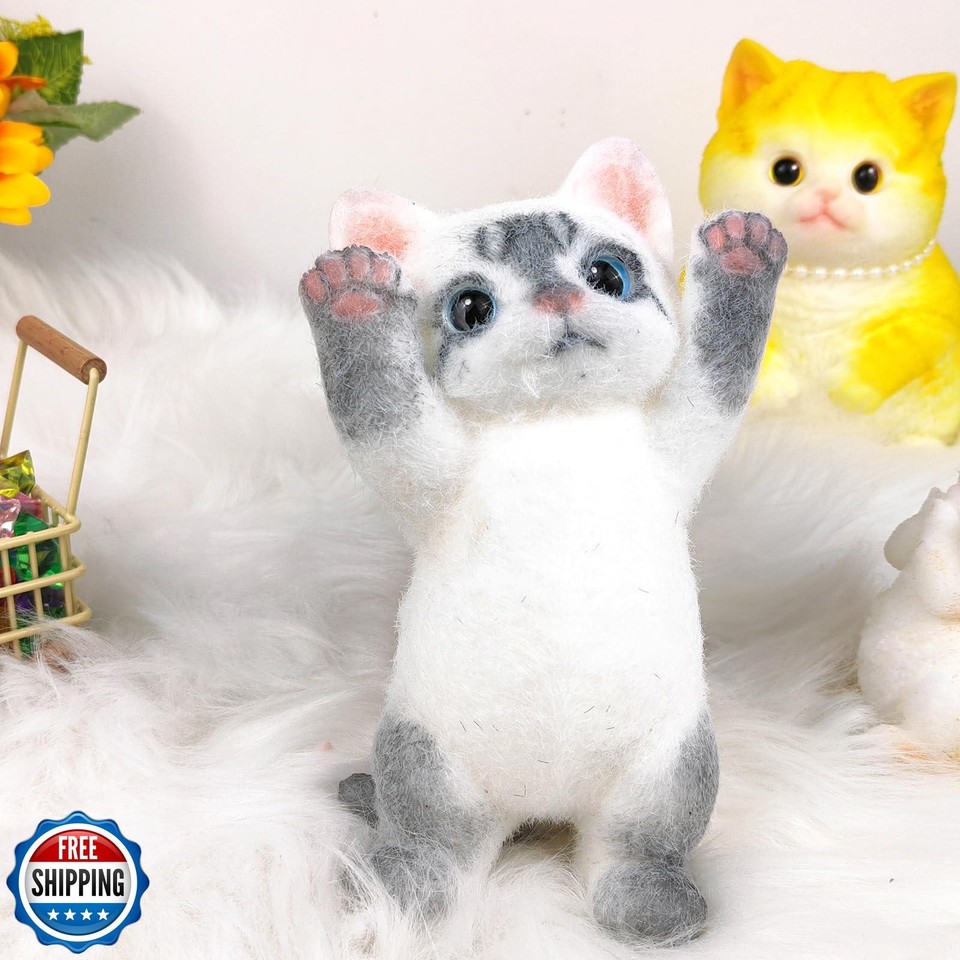 Hand Painted Cat Squishy Toys，Large Ultra Soft Kitty Squeeze Fidget Toy ...