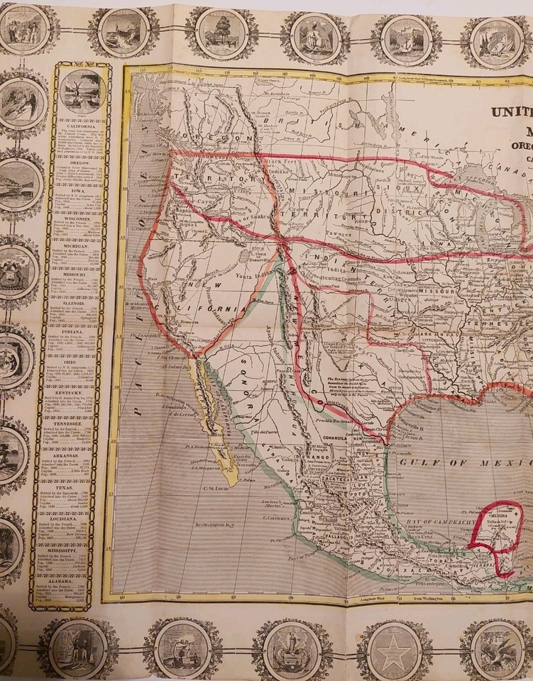 Map of the United States & Mexico Oregon Texas & The Californias 1848 ...