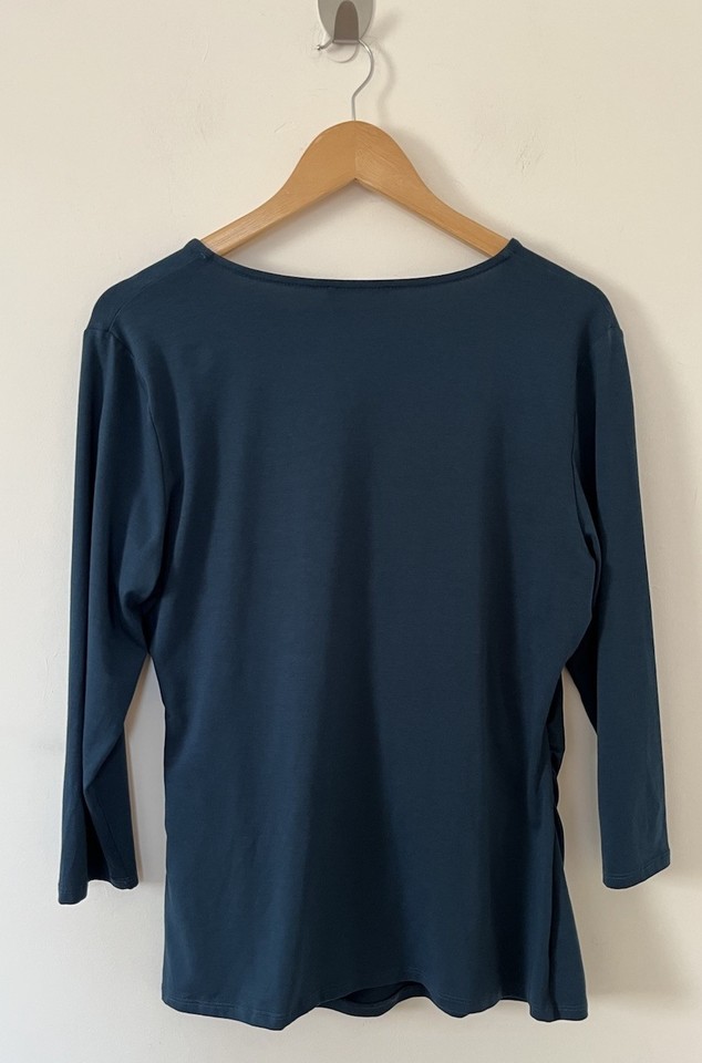 Kettlewell Teal Fixed Wrap 3/4 Sleeve V Neck Jersey Top Size LL 16 ...
