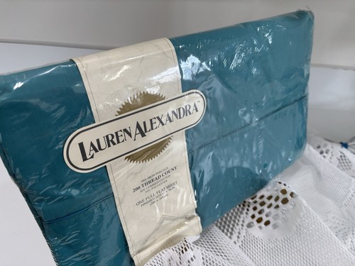 Lauren Alexandra Sheet Full Flat 200 Thread Count Turquoise Blue NEW ...