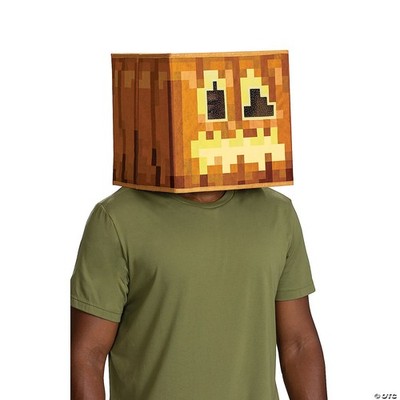Disguise Jack O'Lantern Block Head Mask, Offiical Minecraft Glow in the ...