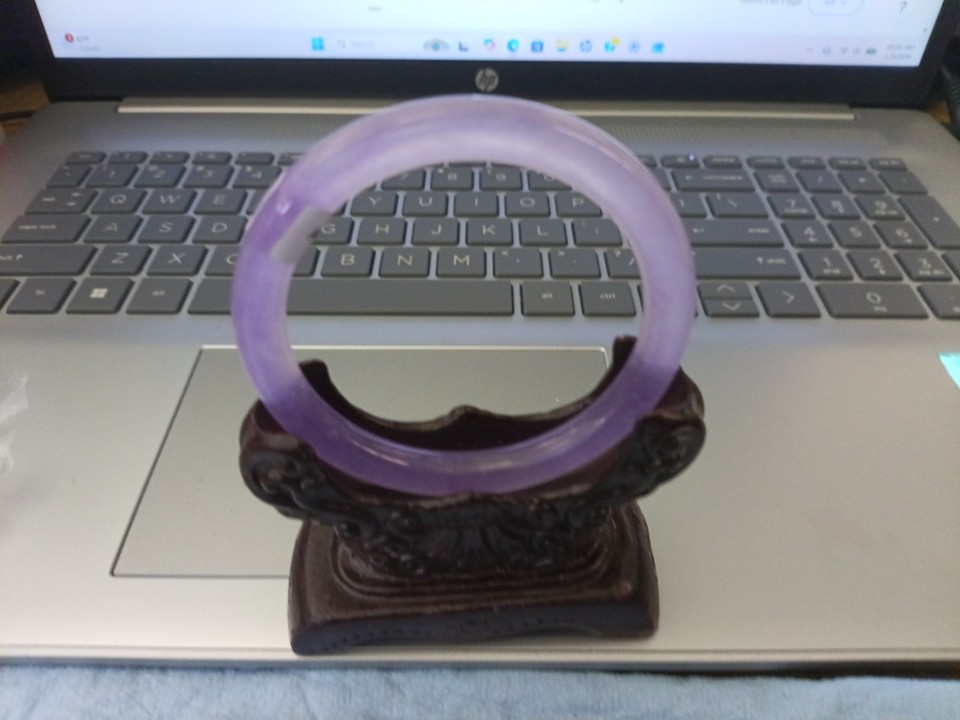 Exquisite Icey Transparent Seed Light Lavender Bangle, Size 53-54 mm ...
