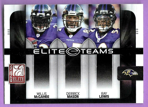 RAY LEWIS DERRICK MASON WILLIS MCGAHEE 2008 DONRUSS INSERT CARD #'D ...