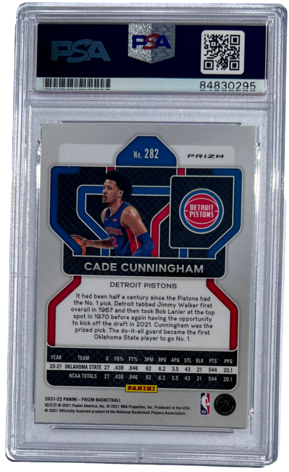 CADE CUNNINGHAM SIGNED 2021-22 PANINI PRIZM SILVER WAVE ROOKIE CARD ...