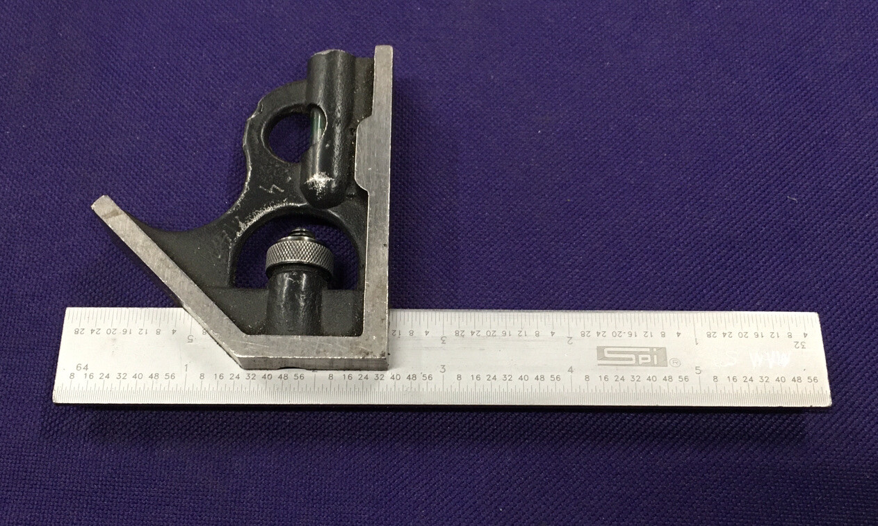 MIXED Box of Machinist Tools - SPI Protractor, Starrett Hook Rule ...