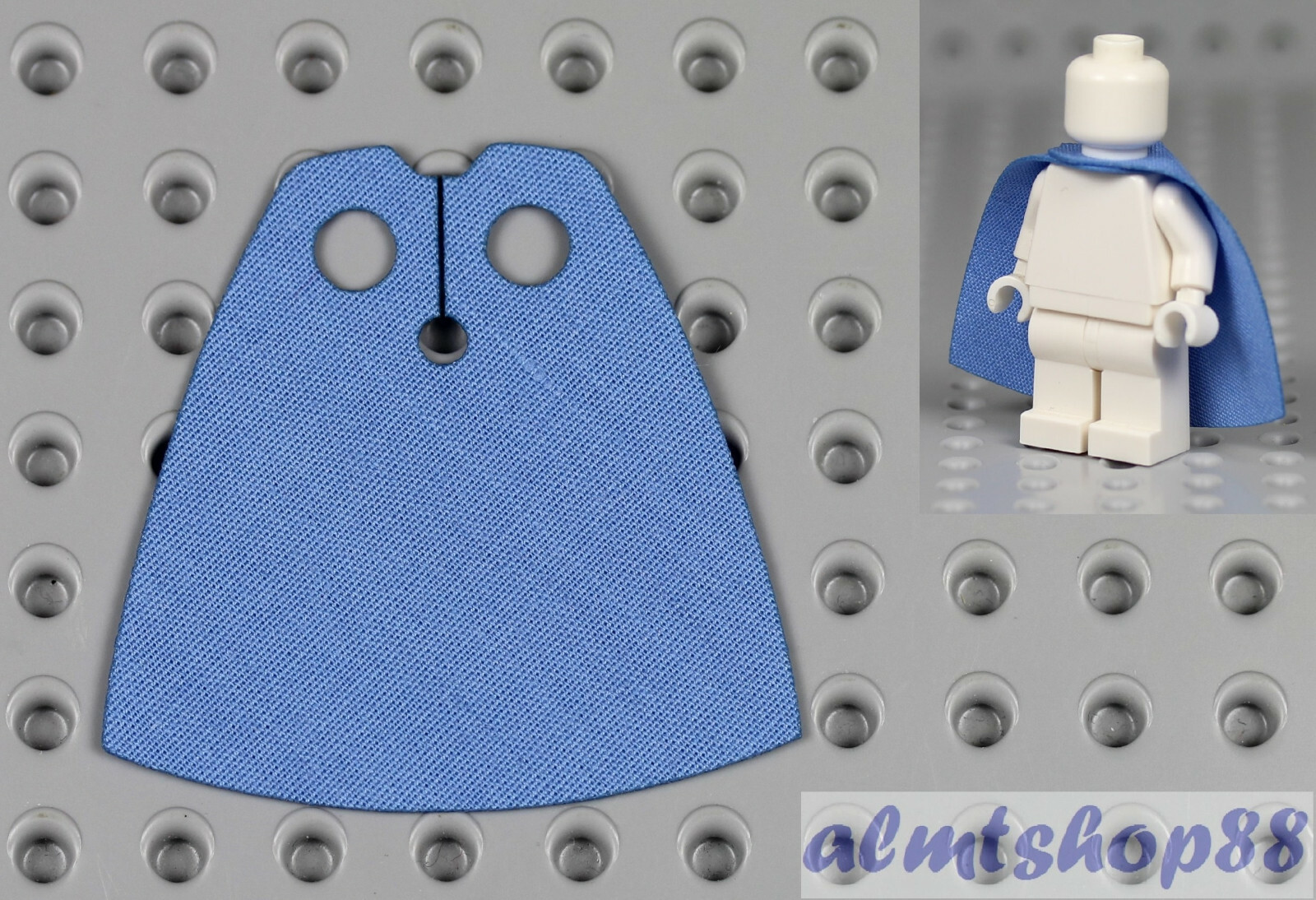 Medium Blue Cloth Cape For LEGO Minifigures - Light Fabric Robe Lando ...