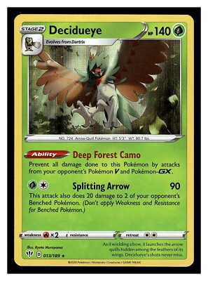 Pokemon Darkness Ablaze Decidueye 013/189 Holo | eBay