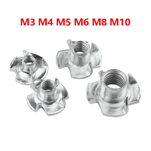 M3 M4 M5 M6 M8 M10 Carbon Steel Impact Nuts Captive T-Nuts 4 Claws ...